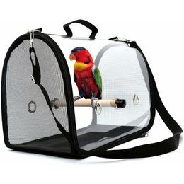 Minkurow - Tragetasche für Papageien, tragbarer Reise-Vogelkäfig, leichter Vogel-Reisekäfig aus pvc, transparent, atmungsaktiv, Papagei-Handtasche