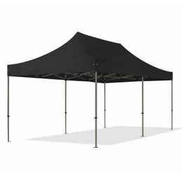 3x6 m Faltpavillon, premium Stahl 40mm, feuersicher, schwarz - schwarz