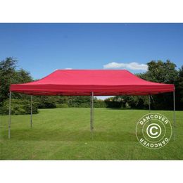 Dancover Faltzelt Faltpavillon Wasserdicht FleXtents pro Steel 4x8m Rot, mit 6 Seitenwänden - Rot