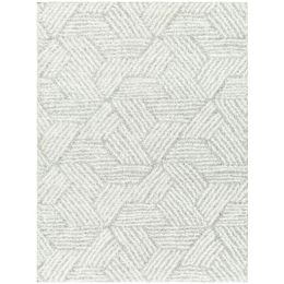 Hochflor Wohnzimmerteppich Skandinavischer Shaggy Teppich Weicher Soft Garn Weiß Grau 160 x 213 cm - Surya