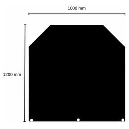 Bodenplatte Kamin Emaillierte-Stahlblech grau schwarz 1000 x 1200 mm e 36-Sechseck