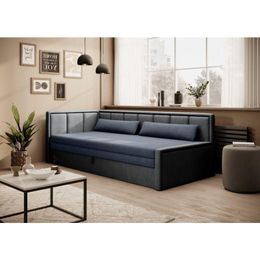 Sofa mit Schlaffunktion und Bettkasten Couch für Wohnzimmer Schlafsofa, Polstersofa Wohnlandschaft mit Bettfunktion - 214x77x82 cm - fulo (Links,