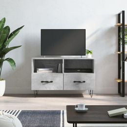 Bonnevie - Moderne TV-Möbel, TV-Lowboard TV-Schrank für das Wohnzimmer Betongrau 80x36x50 cm Holzwerkstoff -FV95188 - Grau