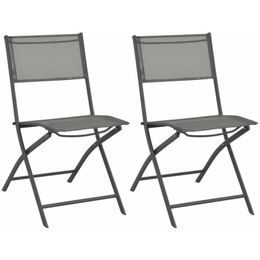2 Stk. Klappbare Gartenstühle Faltbare Gartenstühle Klappstuhl Stahl und Textilene BZRBD322517 MAISONCHIC