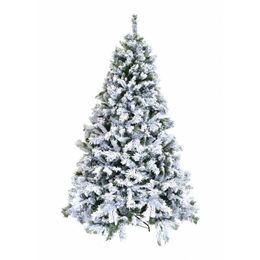 Künstlicher Weihnachtsbaum royal schneebedeckt Tannenbaum mit Metallstaender, Christbaum pvc Nadeln zweifarbig grün realistisch Volumen und