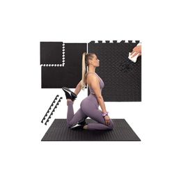 Puzzlematte Trainingsmatte Fitnessmatte Schwarz EVA-Schaum Einzeln Puzzle 60 x 60 cm - Springos