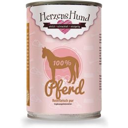 HerzensHund - Reinfleisch 100% Pferdefleisch (Muskelfleisch, Herz, Lunge ) - 12 x 400 g