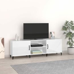TV-Schrank TV-Lowboard Fernsehschrank Hochglanz-Weiß 150x30x50 cm Holzwerkstoff BRYJ209331 MAISONCHIC