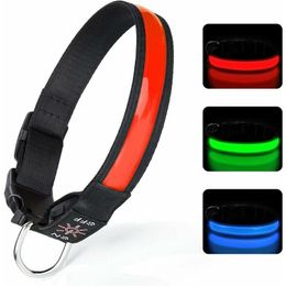 Minkurow - usb wiederaufladbares Hundehalsband mit Licht, verstellbares LED-Hundehalsband mit 3 Lichtmodi für kleine, mittlere und große Hunde, die