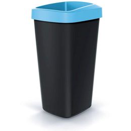 Wertstoffbehälter 25L Keden aus Kunststoff mit praktischem, blauem Deckel zum Öffnen.
