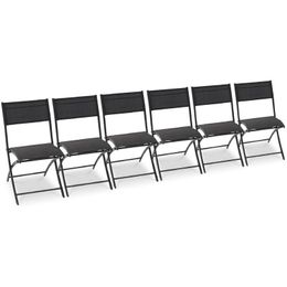 C43 - Set mit 6 Stühlen, Aluminium und Textilene, schwarz Dcb Garden Gris anthracite