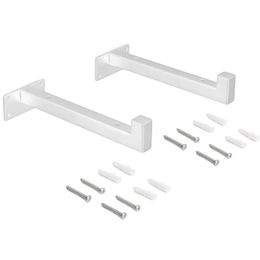 Emuca - Satz träger-Set für Regale in Holz Shelf mit Vierkantrohr, Stahl, Weiß - Weiß