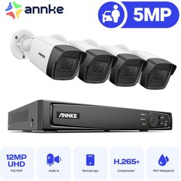 ANNKE 8CH Videoüberwachungssets NVR 45MP Kamera IR Netzwerk Bullet Überwachungs Indoor & Outdoor Nachtsicht Wasserdichte Bewegungserkennung