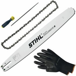 vasalat Kettensäge Zubehör - Sägekette 40cm Picco Micro 3 Ersatzkette + Schwert 40cm + Feilenheft mit Feile 4mm