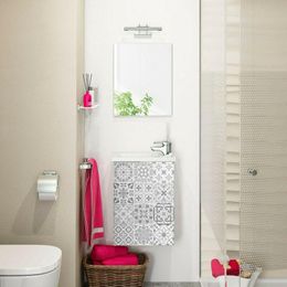 Bagno Badezimmerschrank Aufgehängt 40 cm Lux mit spiegel 40 cm - Mit Led-Lampe