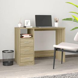 Schreibtisch mit Schubladen SoProlenta - Braun - Prolenta Premium