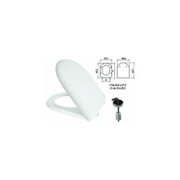 Weißer duroplastischer Toilettensitz "Luna 2" mit Edelstahlscharnieren H050 – fer 410786.