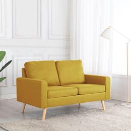 Prolenta Premium 2-Sitzer-Sofa Gelb Stoff - Gelb