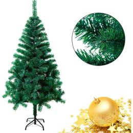 Hengmei - 180cm pvc Weihnachtsbaum Tannenbaum Christbaum Grün künstlicher mit Metallständer ca. 500 Spitzen Lena Weihnachtsdeko (Grün pvc, 180cm)