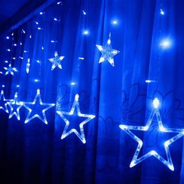 TRADESHOP Led Sternenvorhang Lichterkette Weihnachtsbeleuchtung große Sterne kleine Sterne, zusätzliche led Dekoration Fenster 8 Programme/Funktion einstellbar
