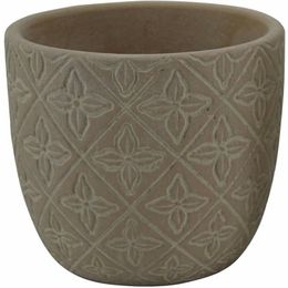 Kleine Outdoor -Runde Vase Outdoor Fasergarten dekorierte braune Bergenie