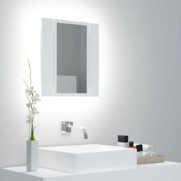 LED-Bad-Spiegelschrank Weiß 40x12x45 cm Acryl - Weiß - Prolenta Premium