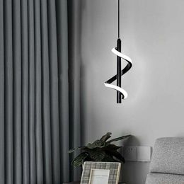 Wottes - led Modern Pendelleuchte Schwarz Spirale Hängelampe für Esszimmer Küche Wohnzimmer Arbeitszimmer Kaltweiß