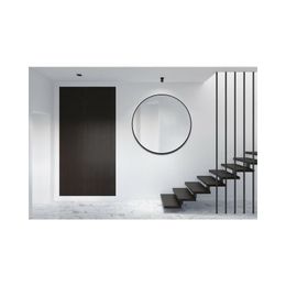 Black Oros Matt Spiegel rund � 120 cm - runder Wandspiegel in matt schwarz � Badspiegel rund mit hochwertigen Aluminiumrahmen - Dekospiegel - Talos