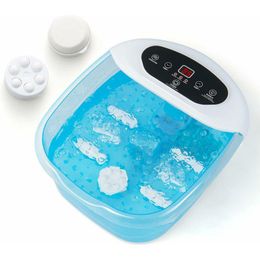 Fußbadewanne mit Massage & Heizung, Fußbad Massagegerät abnehmbaren Massageperlen, 35-46 °c, Elektrisches Fußbad mit Zeitschaltfunktion (Blau)