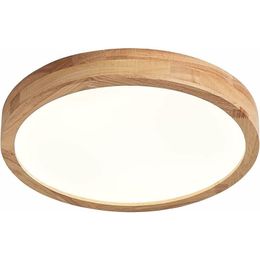 Wottes - led Deckenlampe Runde Holz Deckenleuchte für Wohnzimmer Küche Kinderzimmer Ø20cm Neutrales Licht