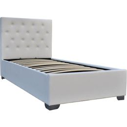 HABITAT ET JARDIN Einzelbett mit Bettkasten Tino - 90 × 190 cm - Weiß
