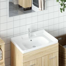 Waschbecken，Handwaschbecken，Waschtisch Weiß 71x48x23 cm Rechteckig Keramik NCEBE711776 MAISONCHIC