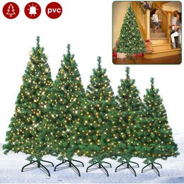 120cm Künstlicher Weihnachtsbaum aus pvc Leuchtende Weihnachtsbäume Abziehbar Christbaum mit 220 Zweige & 120 LEDs Tannenbaum mit Ständer - Froadp