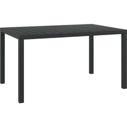 Garten-Esstisch,Gartentisch,Outdoor-Esstisch wpc Aluminium 150 x 90 x 74 cm Schwarz AGHDE922869 MAISONCHIC