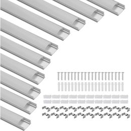 10x1m led Alu Profil Aluminium Profil Schiene led Leiste led Kanal für led Strip Profil Modelle U-form - Swanew