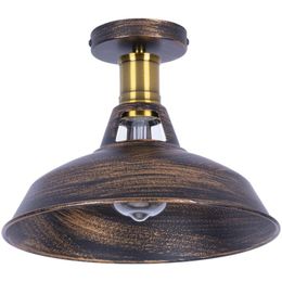 Axhup - Deckenlampe Industriell Vintage Deckenleuchte Eisen 27cm Lampenschirm Bronze Lampe für Flur, Balkon, Treppe - 1 Pack