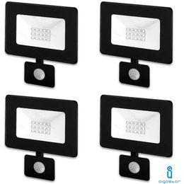 Led-strahler mit bewegungssensor 10W smd 4000K natürlich IP65 outdoor 4 stk.