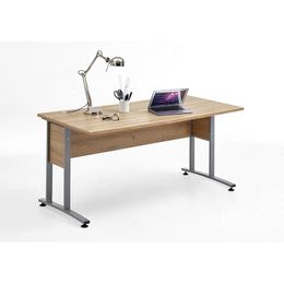 FMD MOBEL - Schreibtisch Bürotisch Arbeitstisch calvia 2 inkl. Metallkufen 160 cm Alteiche