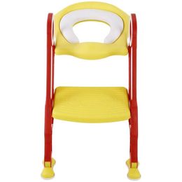 Weicher Toilettenstuhl für Babys und Kleinkinder, verstellbarer Sicherheits-Toilettensitz (Rot Gelb) - Eosnow
