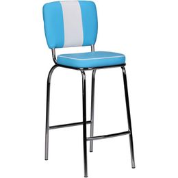 Barhocker American Diner 50er Jahre Retro Barstuhl, Sitzfläche mit Rücken-Lehne, Fußstütze, Sitzhöhe 76 cm - FineBuy