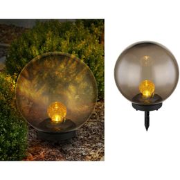 Globo - led Solarkugel Garten - Leuchtkugel rauchfarbig ø 25cm mit Erdspieß