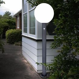 Globo Wegeleuchte mit Bewegungsmelder Stehlampe Außen Gartenlampe, Aluminium anthrazit Glas opal, 1x E27, DxH 25 x 100 cm