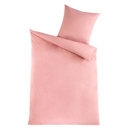 OptiDream Chambray Baumwoll-Bettwäsche garngefärbt rosa 135x200 cm - Holiday Heimtex