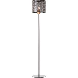 Brilliant - Lampe Santy Stehleuchte schwarz/natur Metall/Holz schwarz 1x A60, E27, 52 w - schwarz