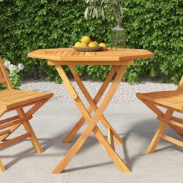 Klappbarer Gartentisch，Camping Klapptisch，Terrassentisch 85x85x76 cm Teak Massivholz VMEC395911 MAISONCHIC