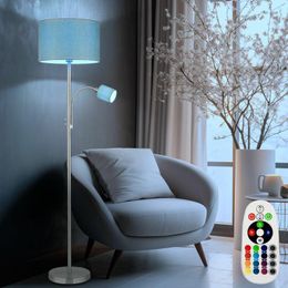 Globo Stehleuchte mit Leselampe Stehlampe Schlafzimmer Wohnzimmerlampe stehend Lesespot, Fernbedienung dimmbar, rgb led 1x 8,5W 1x 4,8W, h 170 cm