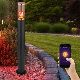 Globo - Stehlampe Garten Aussenlampe Stehleuchte Wegeleuchten , App-Sprachsteuerung Dimmbar cct Timer IP44, Kupfer schwarz rauch, rgb led 10W 806Lm