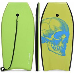 GOPLUS Bodyboard mit Fuss - Zugseil, Schwimmbrett Erfüllt, Surfboard bis zu 85 kg Belastbar, Schwimmhilfe, 105 x 51 cm, für Kinder & Erwachse