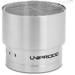 Uniprodo Feuerschale Edelstahl 50x50x45 cm mit Grillrost & Aufbewahrungstasche Feuerkorb