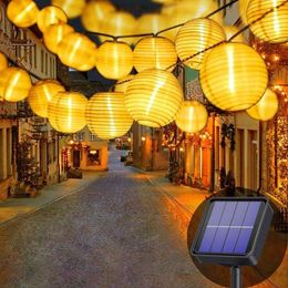 Solar-Lichterketten für den Außenbereich – 6,5 m – 30 LED-Laternen – 8 Modi – wasserdicht – Solar-Lichterketten für Garten, Balkon, Hof, Hochzeit,